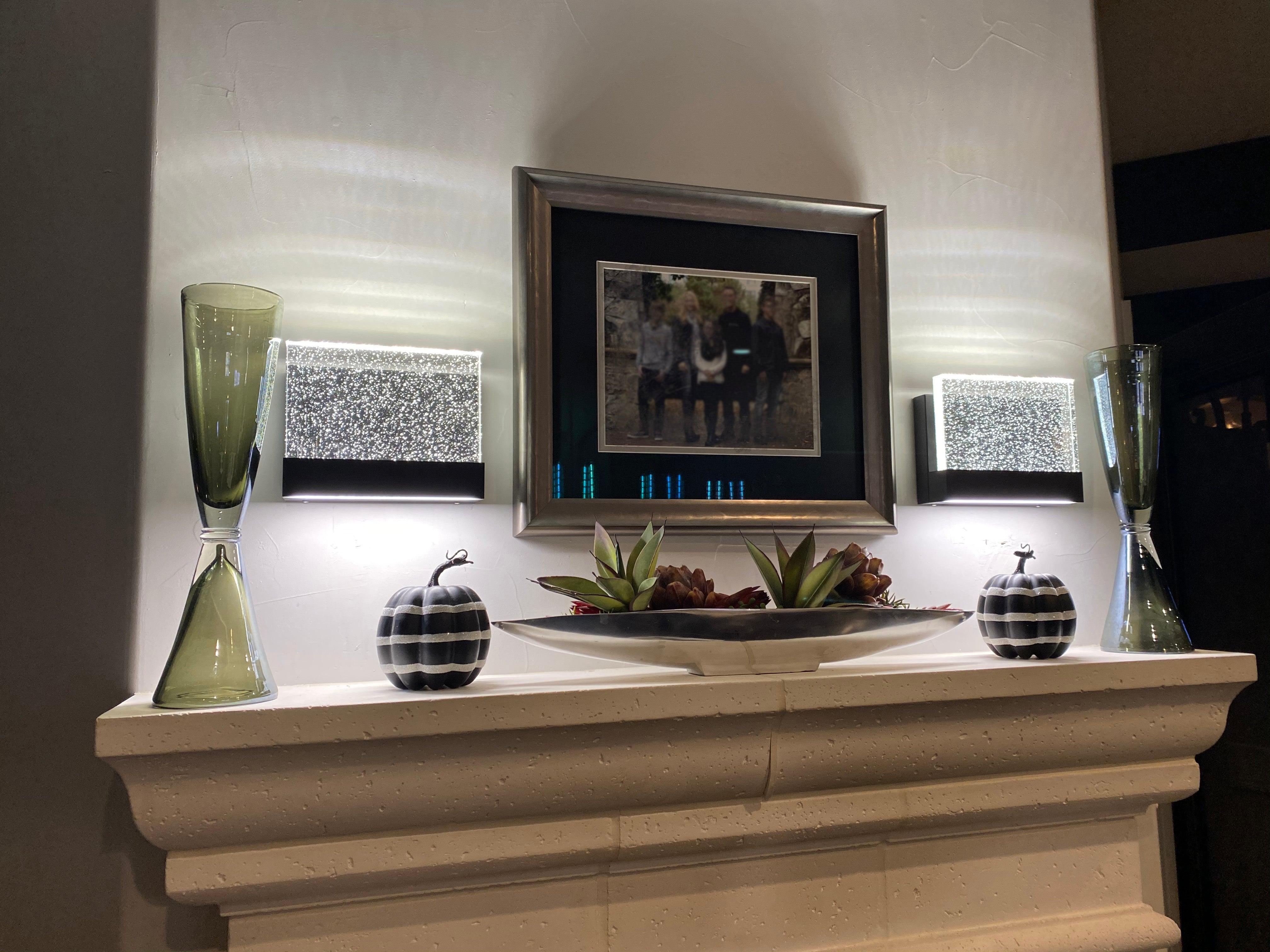 Calabria Intergraded LED Rectangle Bubble Glass Indoor Wall Sconce - B ...