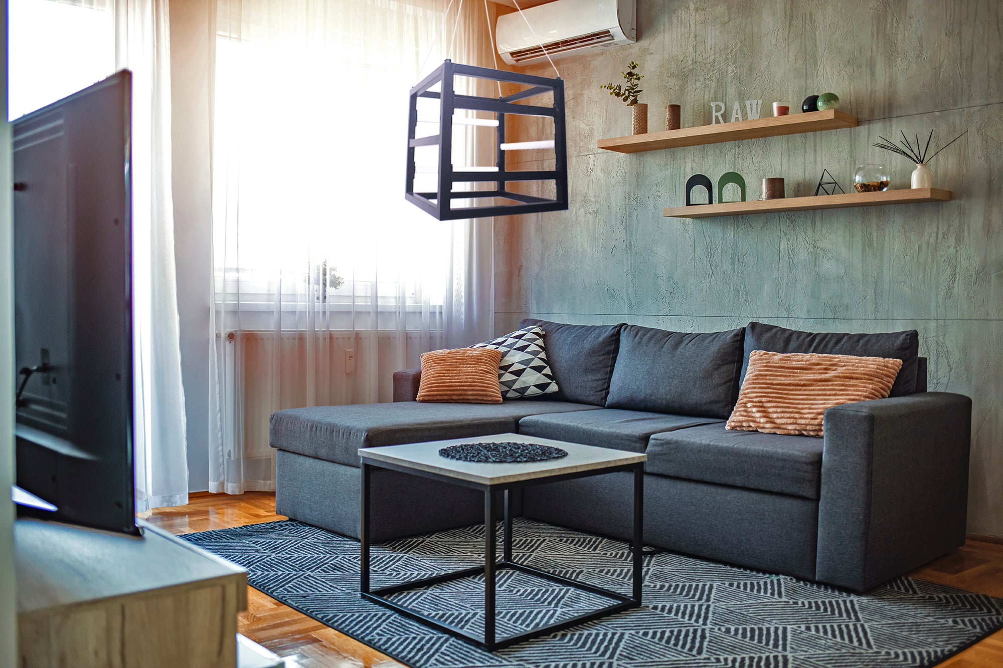 Tivoli 18" LED Cube Pendant Light - Black - Vivio Lighting